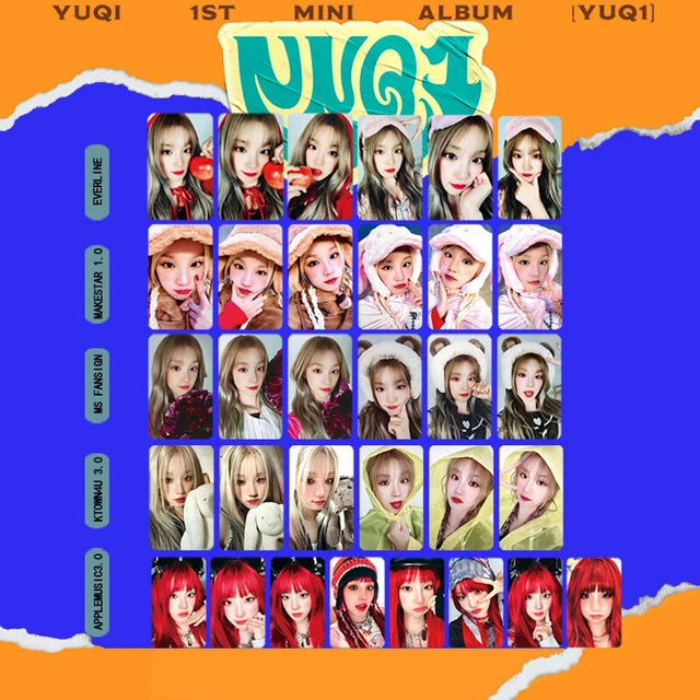 6PCS/SET KPOP YUQI SOLO 1st Mini Album[YUQ1] K4 A M SW Self Made Card ...