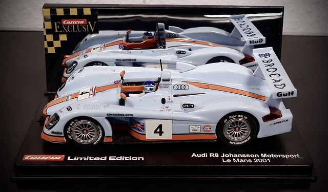 CARRERA EXCLUSIV 20484 Audi R8 Gulf Le Mans 2001 Limited Edition NEU ...