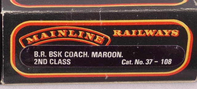 MAINLINE BR BSK Coach Maroon 2nd Class OO Gauge Cat No 37-108 £12.94 ...