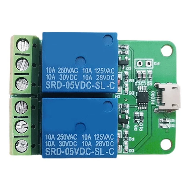 DRIVE USB 2 Channel 5V Relay Module Computer USB Control Switch PC ...