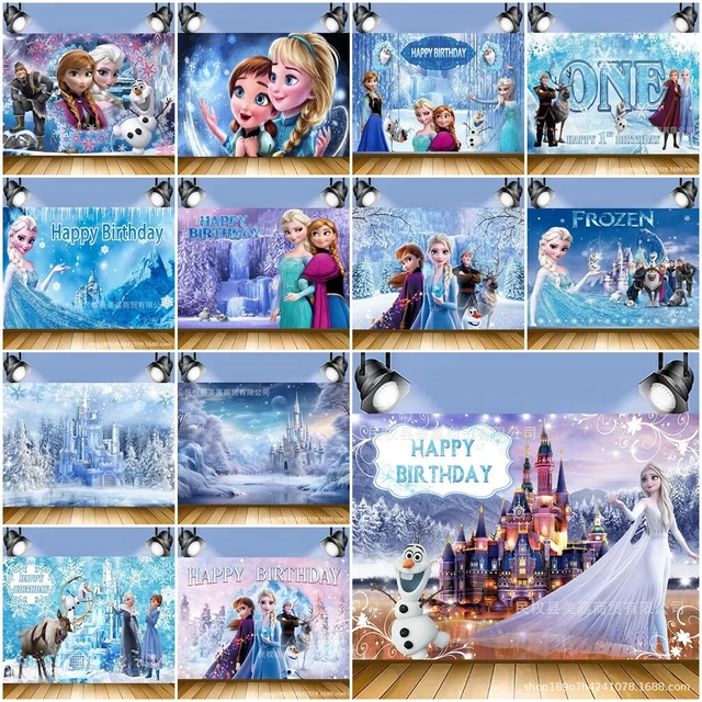 FROZEN DISNEY PRINCESS Elsa Anna Backdrop Birthday Home Party Studio ...
