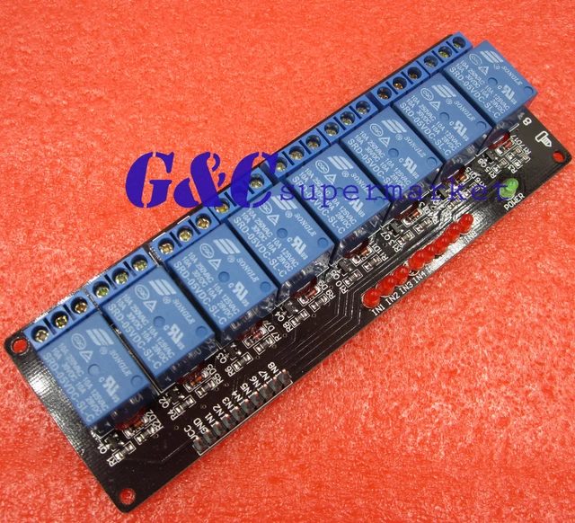 8 CHANNEL 5V Relay Module Shield for Arduino Uno Meage 2560 1280 ARM ...