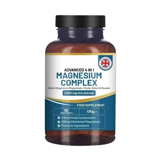 MAGNESIUM GLYCINATE 4-IN-1 Complex 2000mg - High Strength Magnesium ...