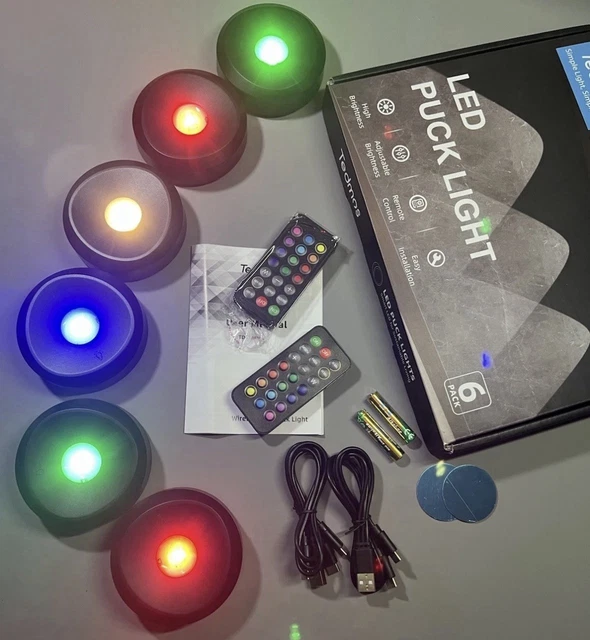 KITCHEN PUCK SPOT Light 2400mAh Battery Stick On Remote Control RGB ...