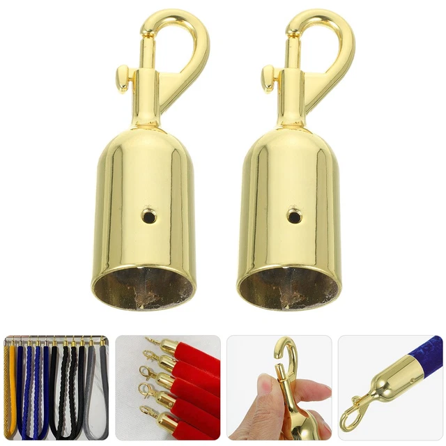 2 PCS QUEUE Barrier Rope Hook Lock Snap End Fittings Stopper Cord £12. ...