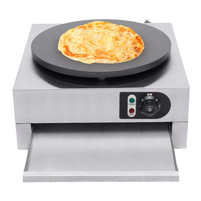 CREPES MAKER CREPESGERÄT Edelstahl Crepesplatte Crepe Crepesplatte 3000W 40 cm EUR 127,30 ...