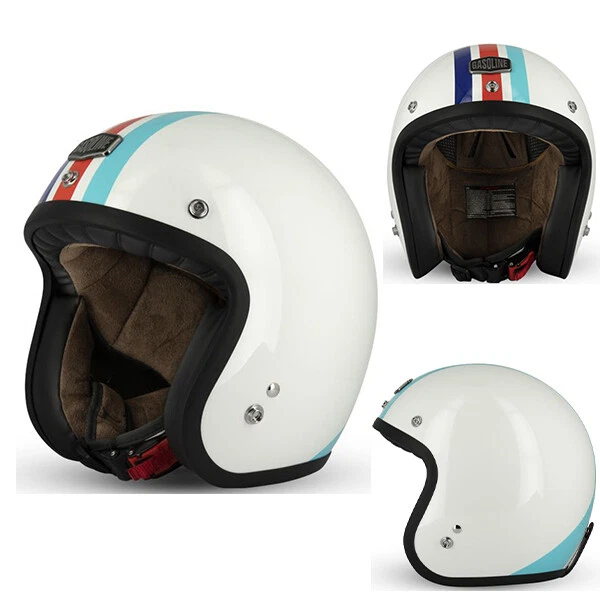 CASCO JET MOTO Cafe Racer Custom Vespa Vintage Gasoline S250 Bianco ...