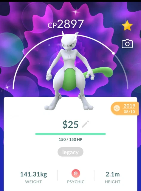SHINY MEWTWO 🔥 Legacy 🔥 Pokémon Go Trade 🔥 1 Million or 30 Day EUR 18 ...