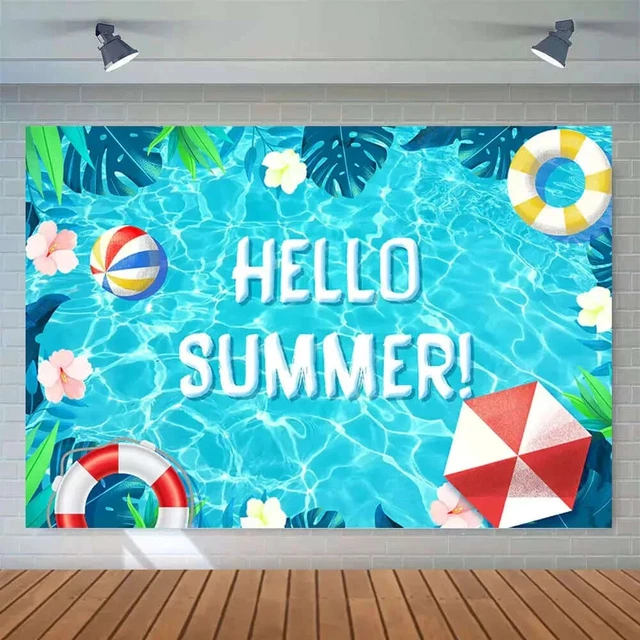 HELLO SUMMER POOL Party Backdrop For Photography Kids Ault Birthday ...