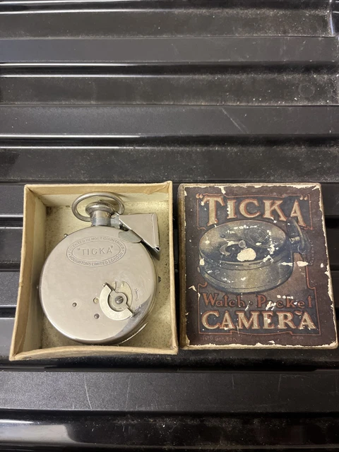 RARE ANTIQUE HOUGHTON Ticka Subminiature Pocket Watch Camera Circa 1905 ...
