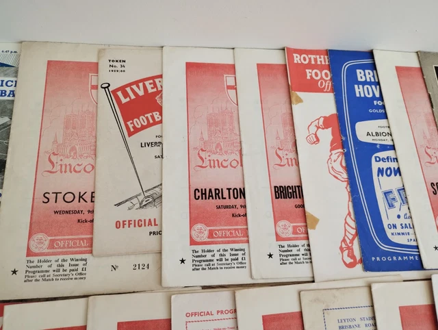 1959/60 THE COMPLETE collection home and away division 2 Lincoln city ...