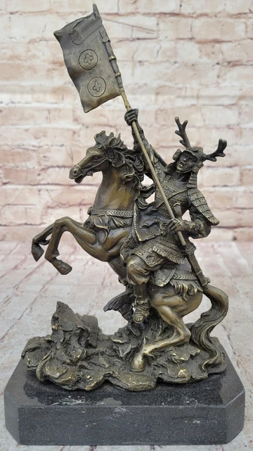 BRONZE WARRIOR VIKING Anglo Saxon Figure On Horse 10 Lbs Sculpture ...