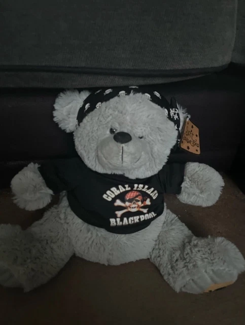 BLACKPOOL GREY CORAL Island Pirate Teddy Bear 10"Plush Cuddly Soft Toy ...
