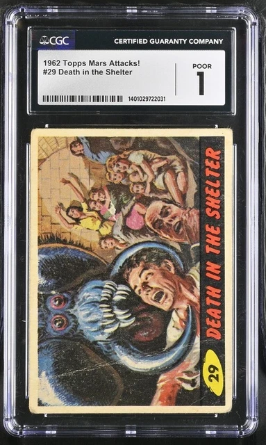 MARS ATTACKS ! 1962 Bubbles Inc Death in the Shelter #29 CGC Grade 1 ...