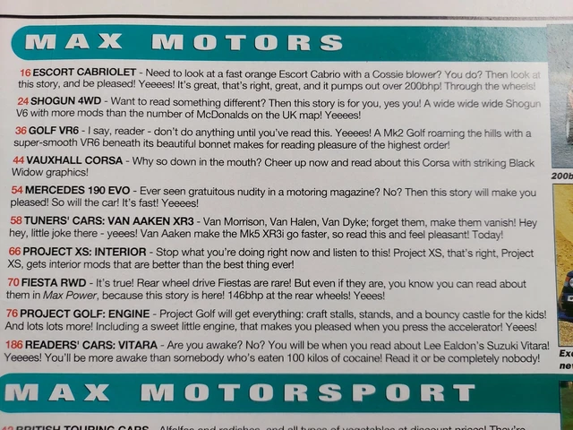 MAX POWER MAGAZINE August 1994 - Escort Cosworth, Mi16, Corsa, VR6 ...