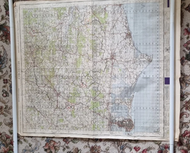 WW2 MAP OF Chichester with military national grid system £20.00 ...