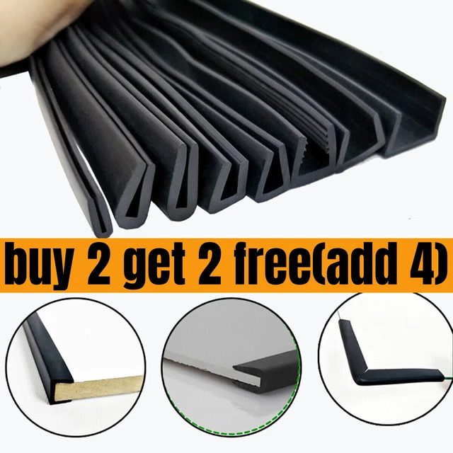 BLACK RUBBER U Channel Edging Trim Seal Door Window Edge Protector ...