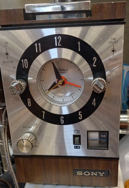 VINTAGE SONY TELECHRON MCM Clock Radio AM/FM 10 Transistor 7FC-89W ...