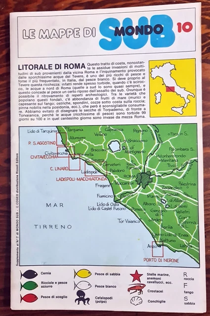 LE MAPPE DI Mondo Sub: LITORALE ROMA EUR 5,00 - PicClick IT