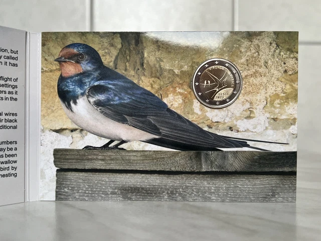 2 EURO ESTONIA 2023 Smoke Swallow BU Coincard Estonia Barn Swallow ...