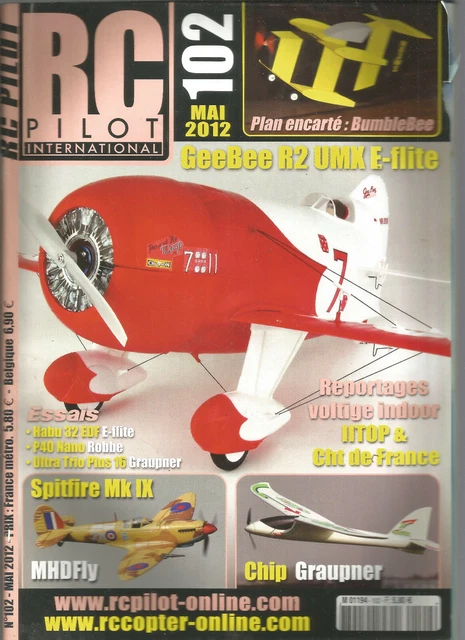 RC PILOT N°102 Plan "Bumblebee" / Geebee R2 Umx E-Flite / Spitfire Mk ...