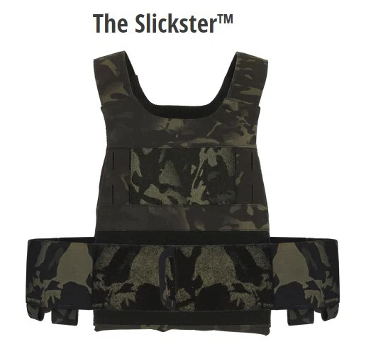 FERRO SLICKSTER PLATE Carrier Molle Back with Cummerbund -Sz:M - Black ...