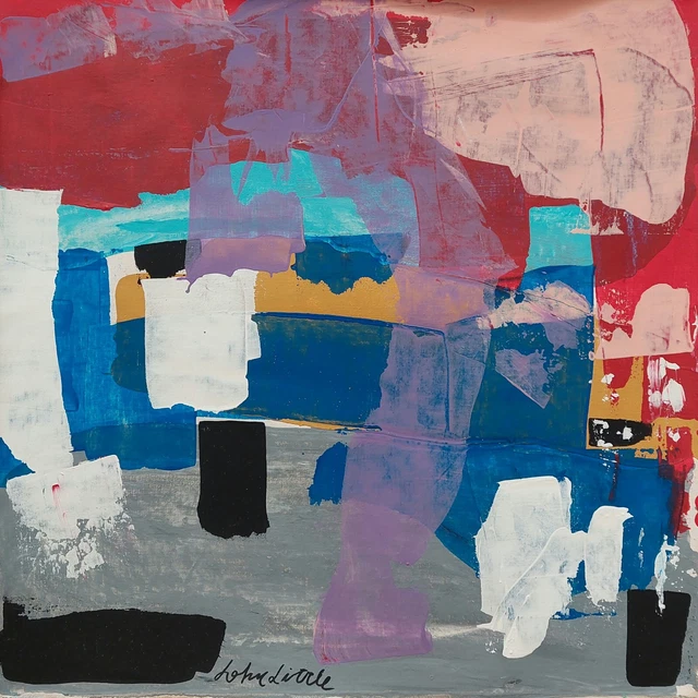 JOHN LITTLE SIGNED Abstract Expressionist Oil Painting on Canvas Modern ...