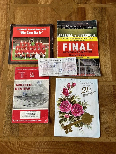 LIVERPOOL FC 1960S Multi Signed Card & Other Items. £120.00 - PicClick UK