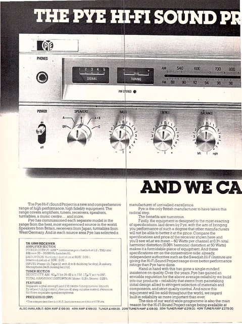 HIFIB5 ADVERT 11X16& The Pye Hi-Fi Sound Project Ta 12000 £11.99 ...