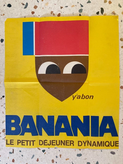 FORMAT RARE DIMENSION affiche TTB PUB 1967/70 BANANIA écusson papier intempérie EUR 140,00 ...