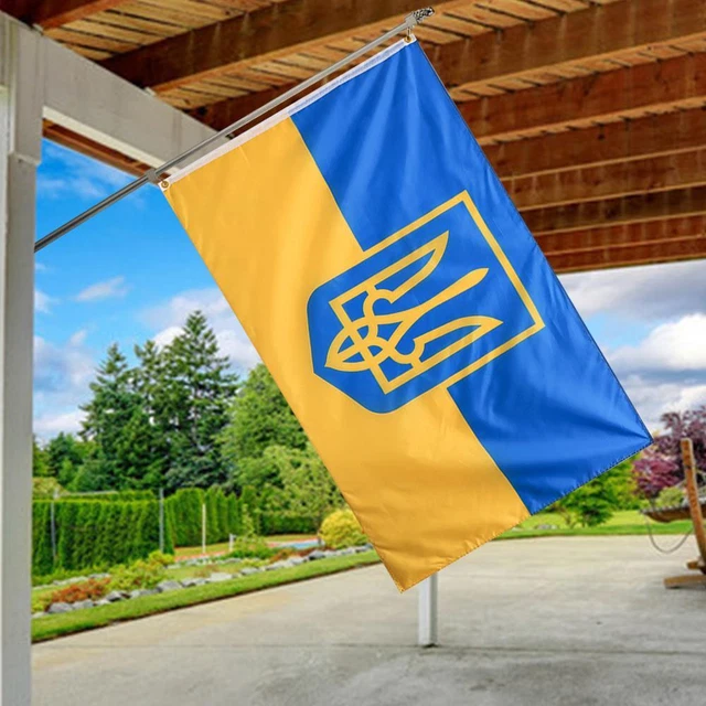 FLAG OF UKRAINE Ukraine Flag Ukraine Trident Flag Ukrainian National ...