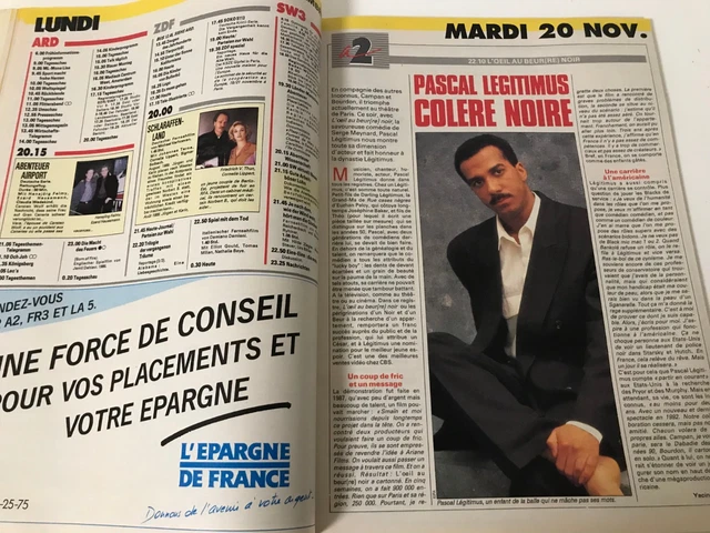 TV HEBDO-NOV. 1990-JULIE ARNOLD-ALAIN SOUCHON-SYLVIE VARTAN-PASCAL ...