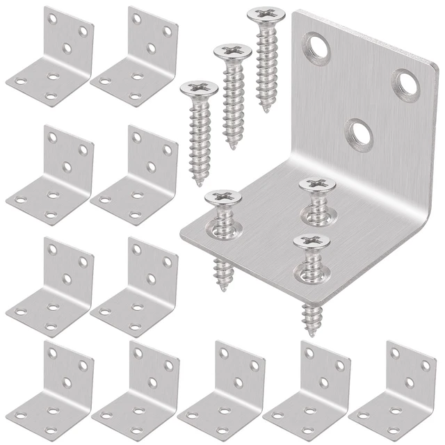 HEJO SET DI Staffe Angolari (40 x 40 x 40 x 2 mm) 12 Pezzi Staffe a L ...