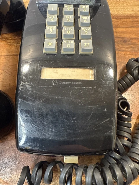 VINTAGE WESTERN ELECTRIC Bell System Wall Phone Push Button Black 2554 ...