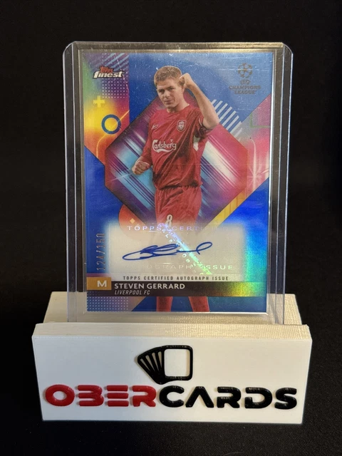 23/24 TOPPS FINEST - Steven Gerrard (LIVERPOOL FC) AUTO - 124/150 Blu ...