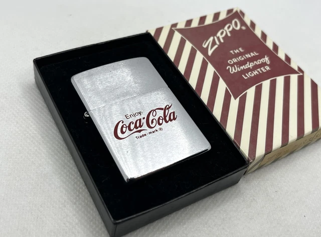 RARE! VINTAGE ZIPPO 1989 Enjoy Coca Cola Logo Lighter w Box £149.70 - PicClick UK
