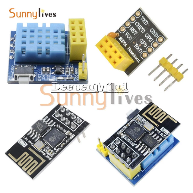 DHT11 ESP8266 ESP-01/01S Temperature & Humidity WIFI Wireless ...