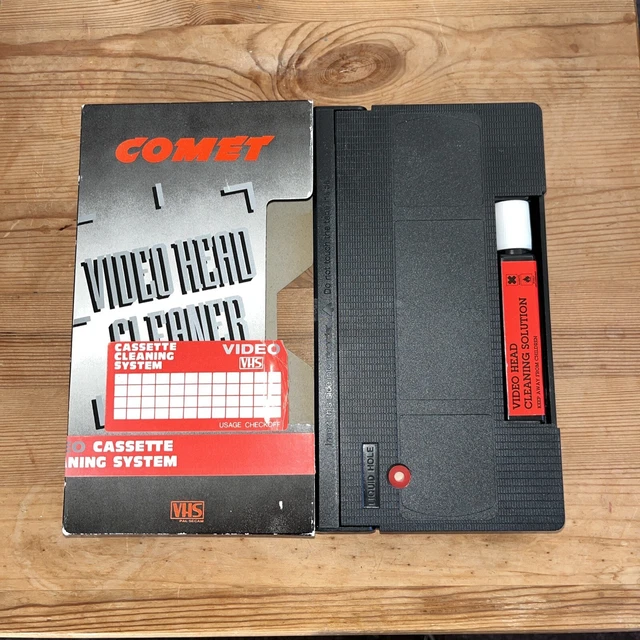 VINTAGE COMET VHS Video Head Cleaner Brand Wet/Dry Tape Cassette Fluid ...