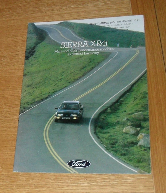 FORD SIERRA XR4I Brochure 1983-1984 - Dealer Stamp - UK Market £19.95 ...
