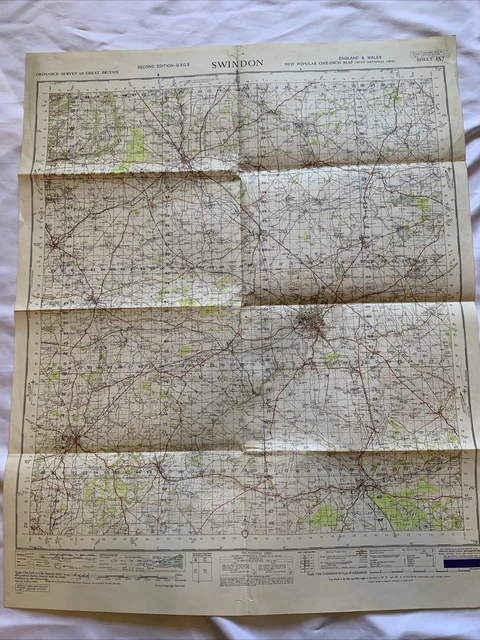WW2 MILITARY MAP War Office 1951 Swindon RAF Vintage EUR 11,40 ...