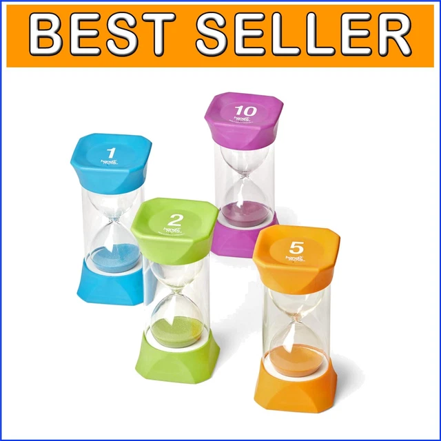 JUMBO SAND TIMER Set - 4 Color-Coded Hourglass Timers for Kids Time ...