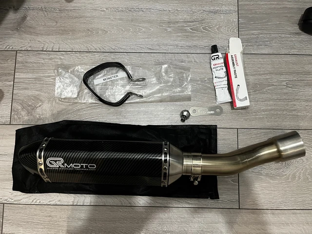 GR MOTO CARBON Exhaust For Monster 821 With Link pipe Road Legal £159.00 - PicClick UK