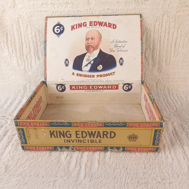VINTAGE KING EDWARDS Invincible Mild Tobaccos Cigar Box Empty (5Y) $22. ...