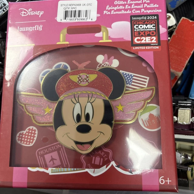 LOUNGEFLY DISNEY MINNIE MOUSE Glitter Enamel Pin C2E2 2024 CON EX ONLY ...