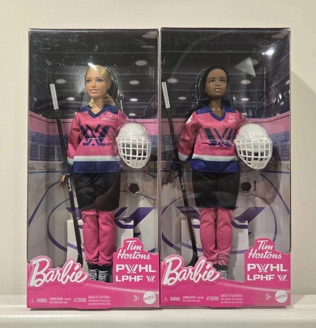 SET OF 2 NEW Barbie Tim Hortons Mattel 2025 PWHL Hockey Doll Canada ...