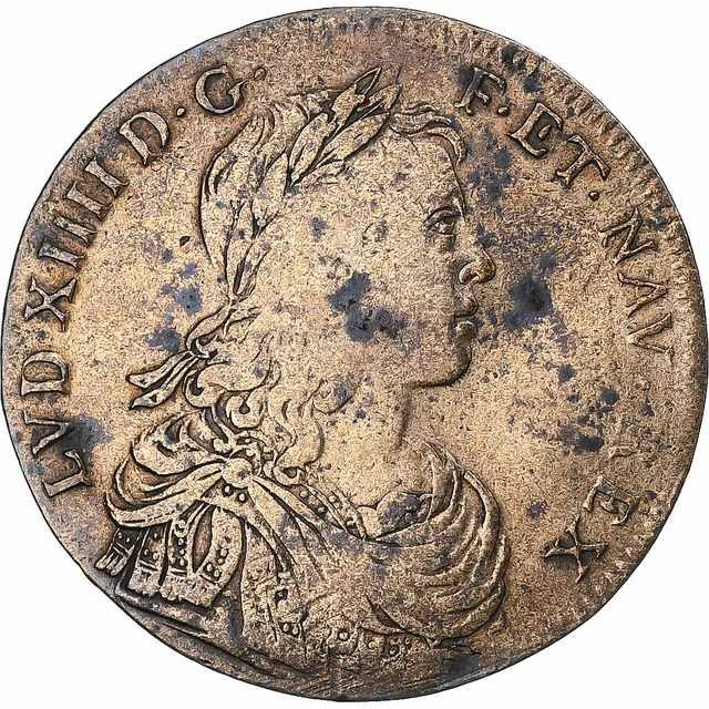 [#1281656] FRANCIA, FICHA, Louis XIV, Mars, Rame, MB+, Feuardent:12949 ...