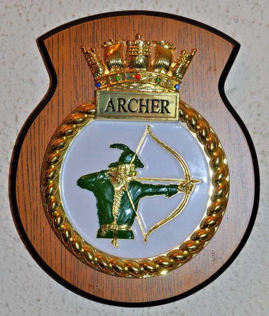 HMS ARCHER WALL plaque Royal Navy RN crest RNR URNU £25.00 - PicClick UK