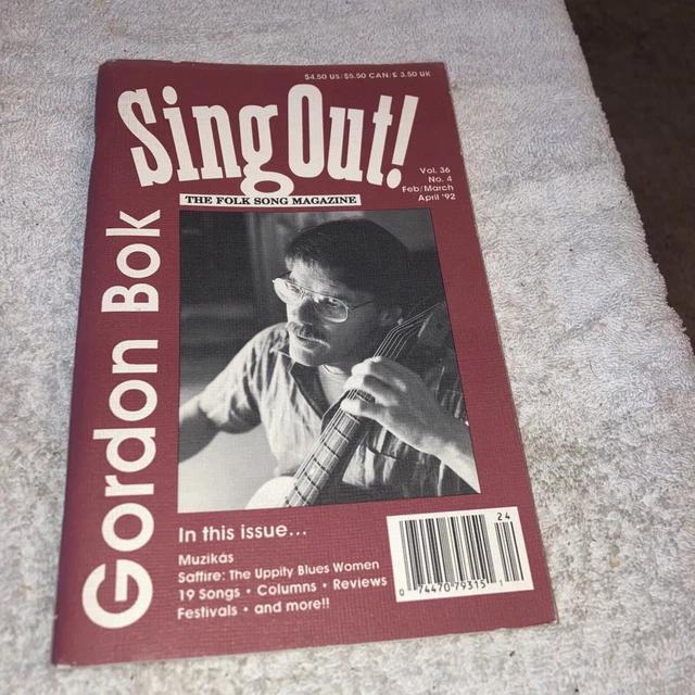 SING OUT! FOLK Song Magazine Feb march april 1992 Gordon Bok £2.89 ...