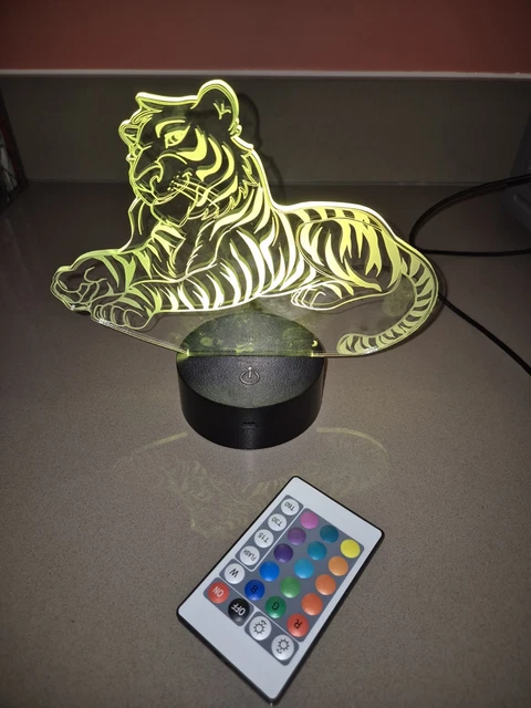COLOR CHANGING ACRYLIC tiger USB. Light with remote £1.16 - PicClick UK