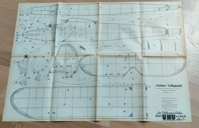MODELL-TECHNIK BAUPLAN 95 Praktikus und Entwurf "Avro-Delta" UHU 1:1 1: ...